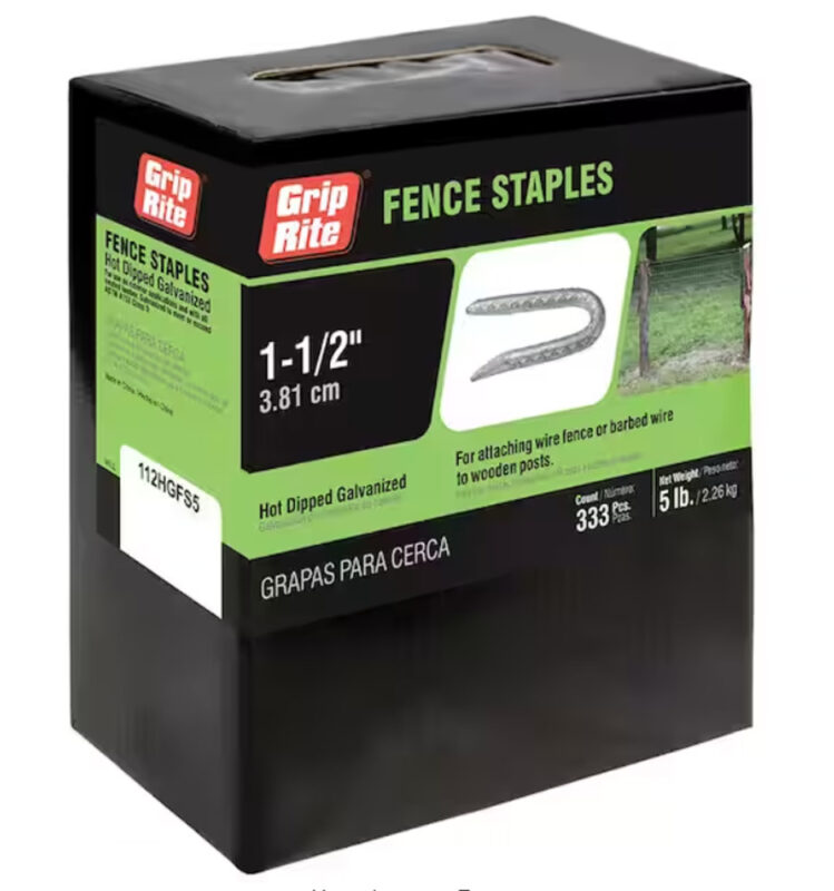 Grip Rite Hot Galvanized Fence Staple, 1-1/2″, 5LB - W Hardware