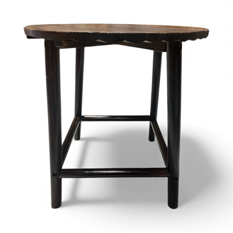 Char-Log Slatted Round Bar Table - W Hardware